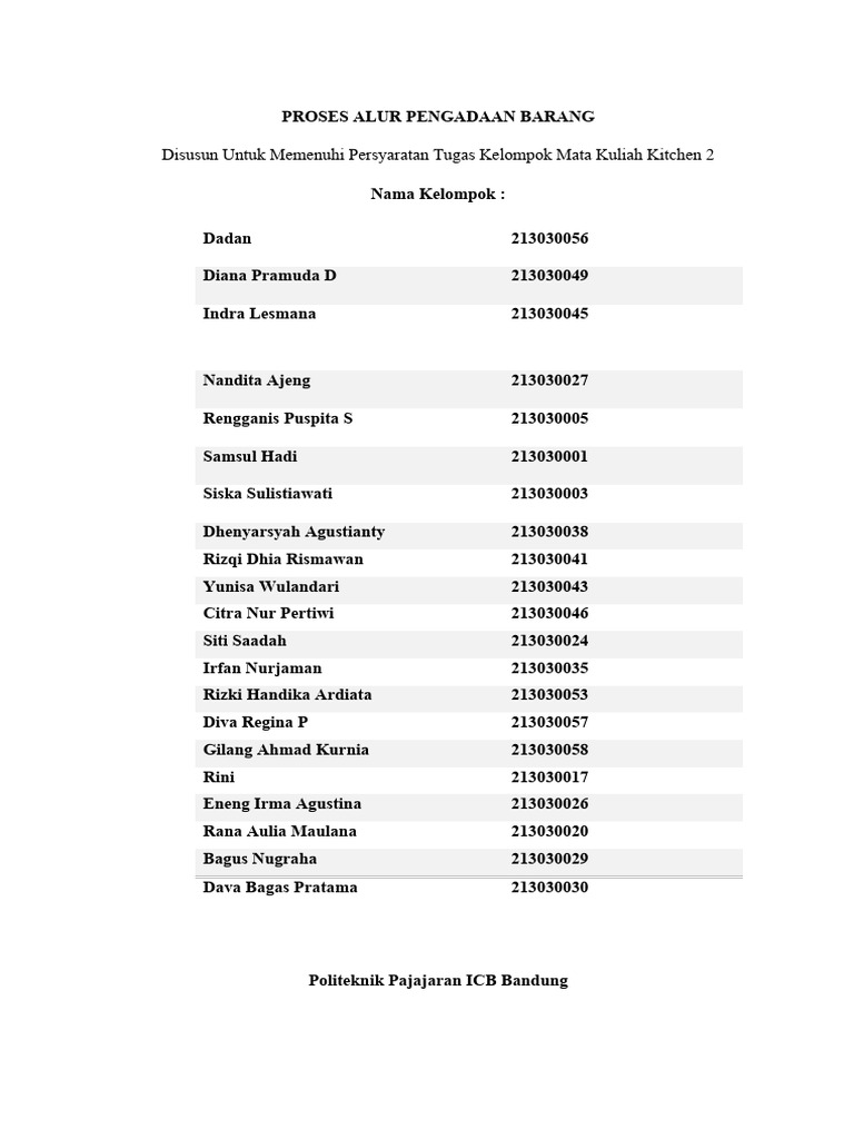 Proses Alur Pengadaan Barang-Kelompok 1 | PDF Proses Alur Pengadaan Barang-Kelompok 1 | PDF