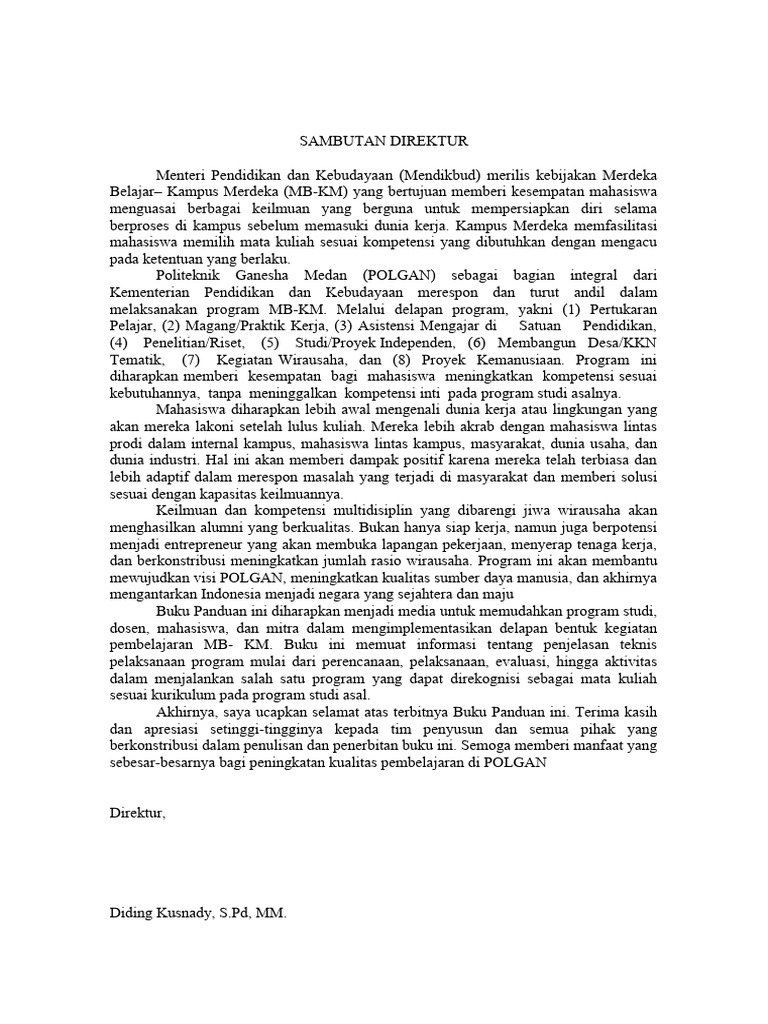 Panduan MB-KM Politeknik Ganesha Medan | PDF