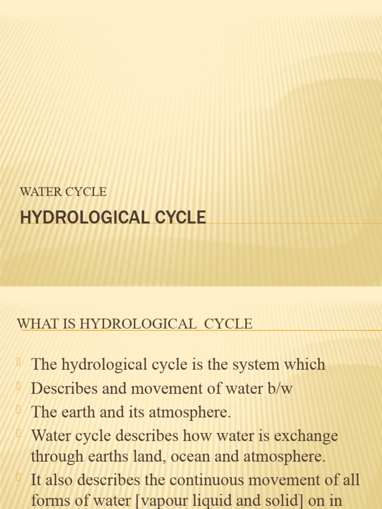 Hydrological Cycle | PDF