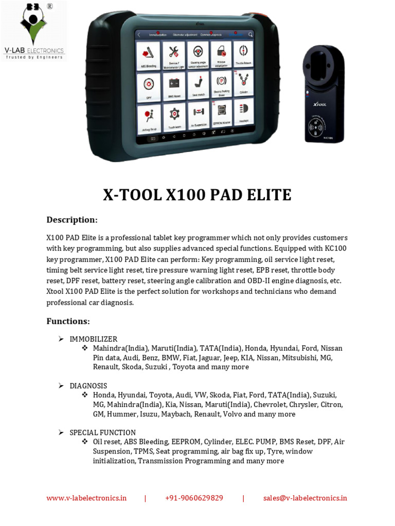 X100 Pad Elite | PDF | Transport Economics | Motor Vehicle Manufacturers