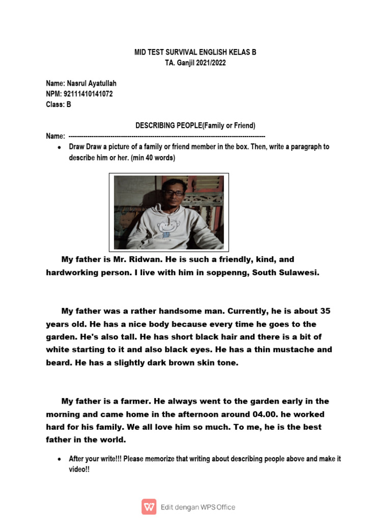 Describing Family and Friends Exercise | PDF