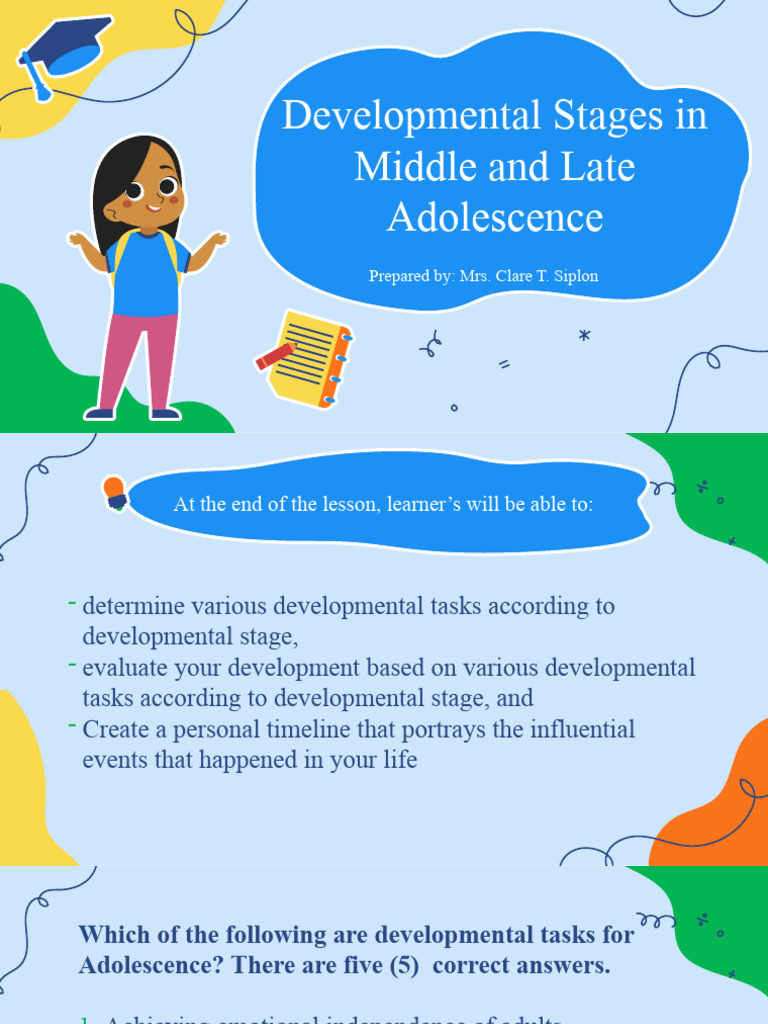 Developmental Stages in Middle and Late Adolescence | Download Free PDF ...