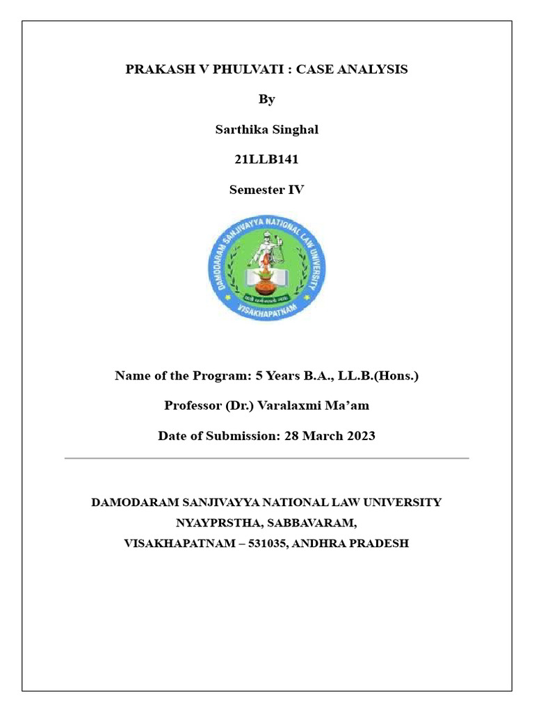 Family Proj 4 Sem | PDF | Judgment (Law) | Precedent