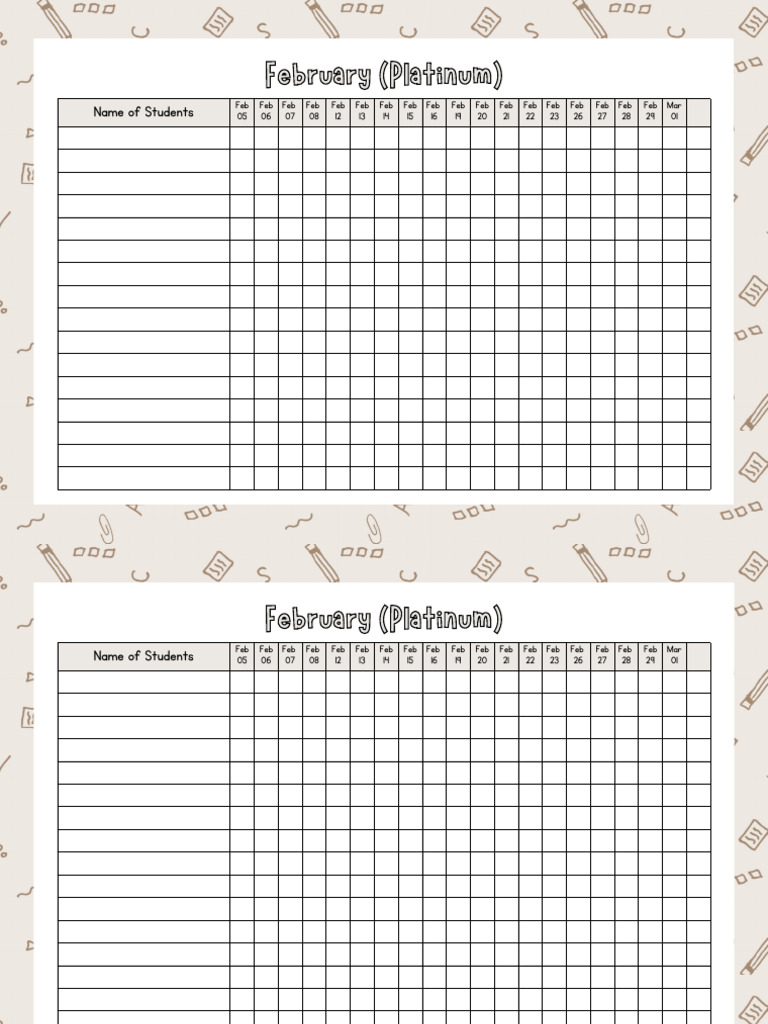 Student Attendance Records for February and March | PDF | Materials ...