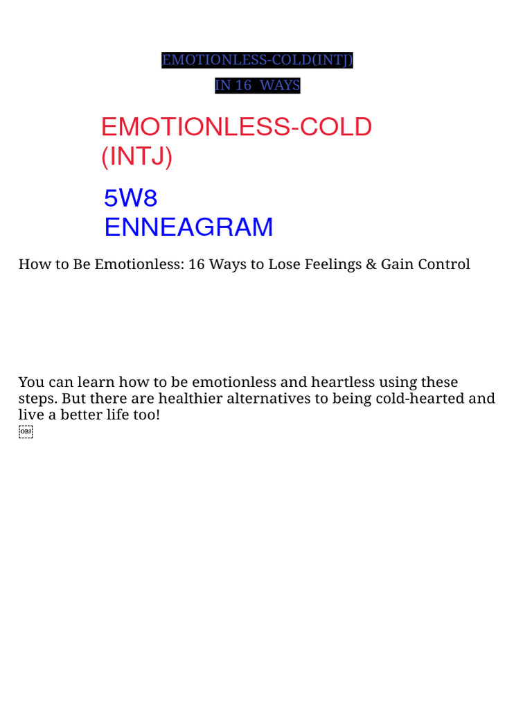 16 Ways To Be Cold | PDF | Empathy | Feeling
