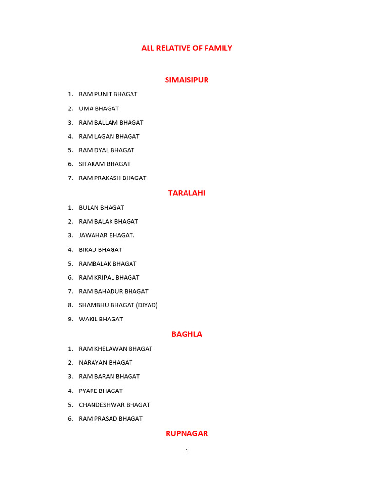 All Family Relative 2 | PDF