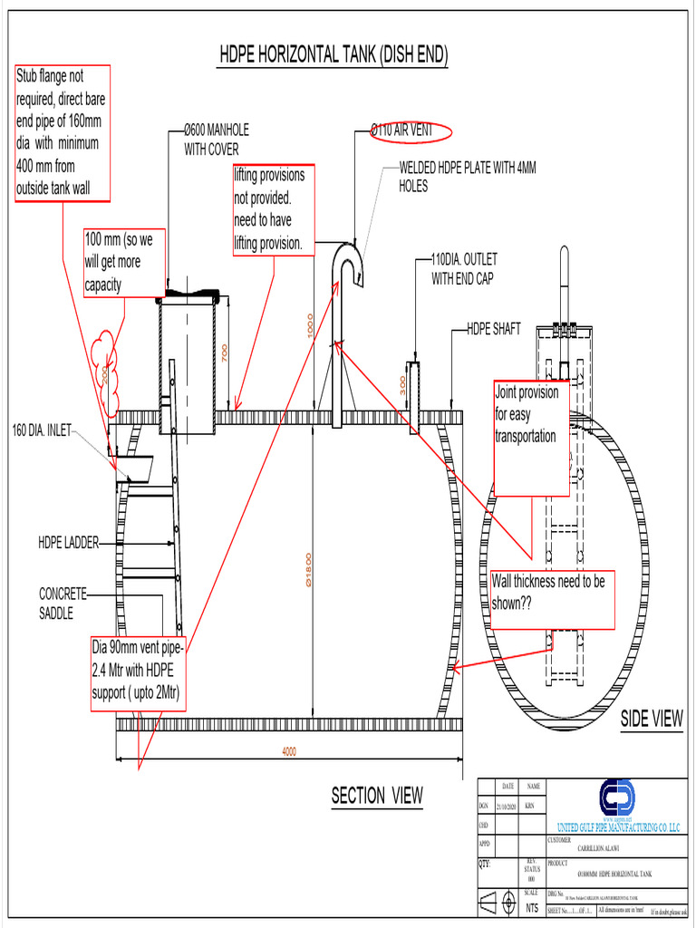 1800DIA. HORIZONTAL TANK - Model | PDF | Building Materials ...