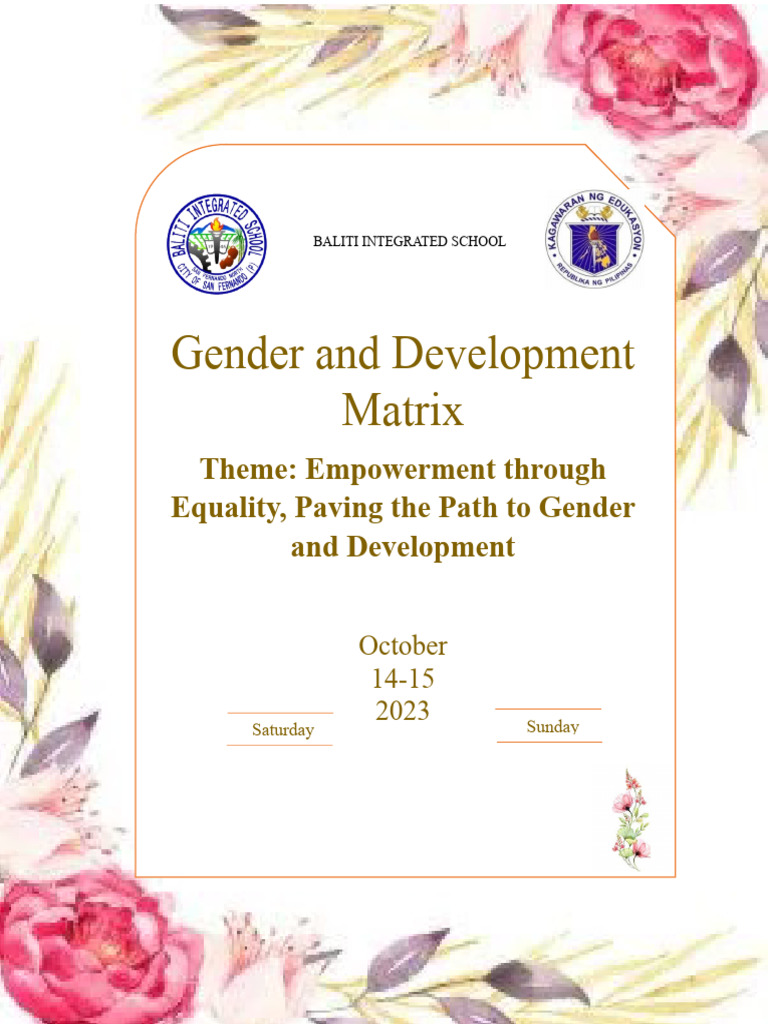 Gad Program Matrix Updated | PDF | Gender Studies | Gender Equality