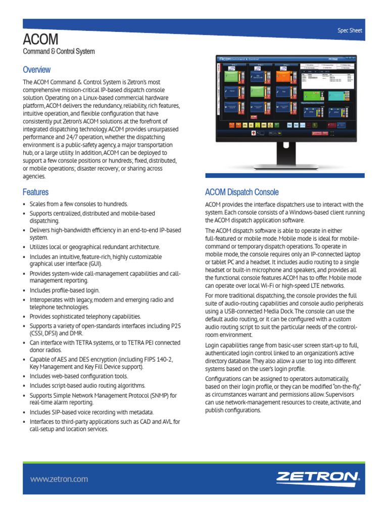 005-1443C ACOM Spec | PDF | Computer Network | Command Line Interface
