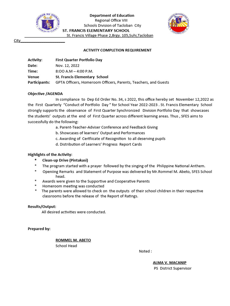 ACR 1st Q of 22 Portfolio Day | PDF | Learning | Behavior Modification