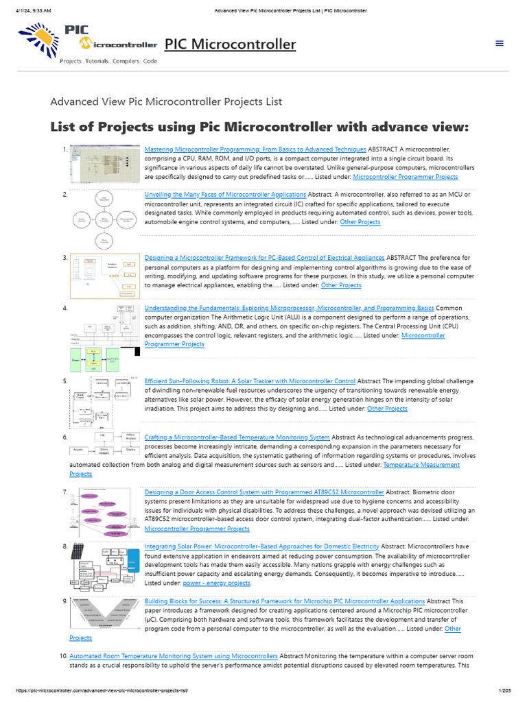 Advanced View Pic Microcontroller Projects List - PIC Microcontroller ...