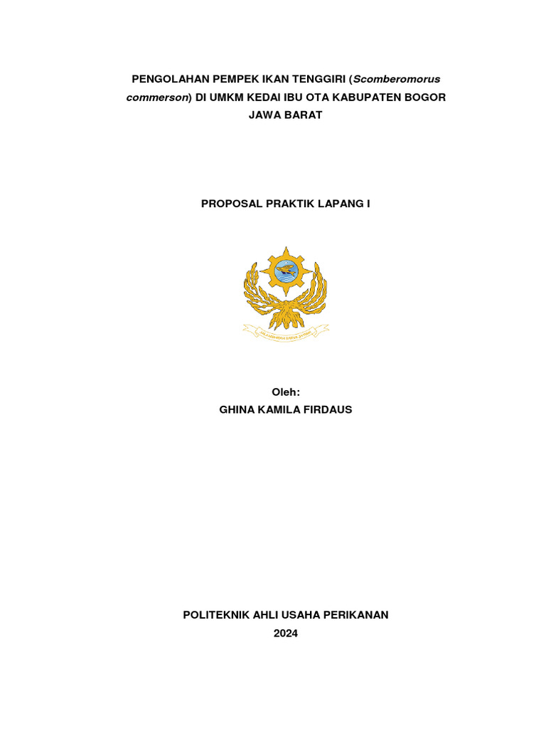 Proposal Praktek Lapang 1 | PDF