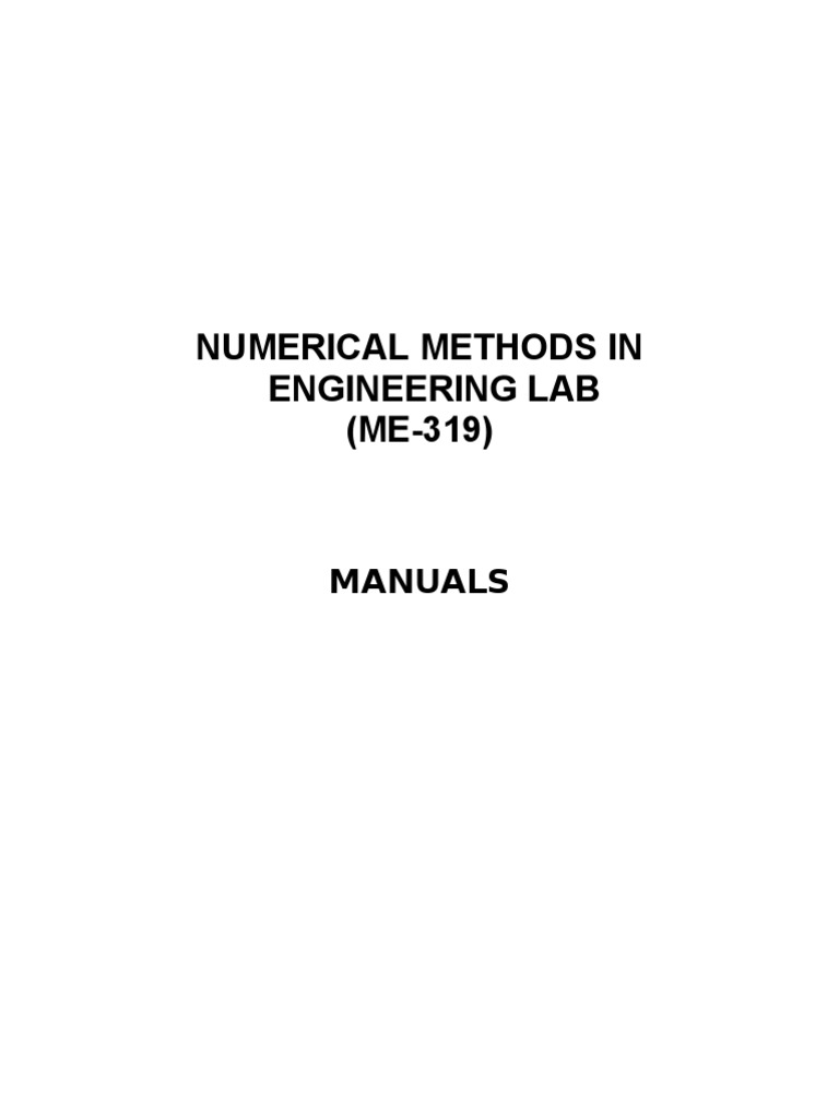 NUMERICAL METHODS LAB GUIDE | PDF | Numerical Analysis | Computer ...