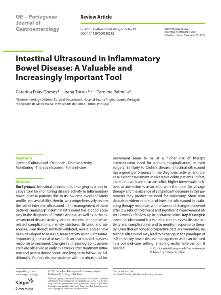 Intestinal Ultrasound in Inflammatory | PDF | Inflammatory Bowel ...