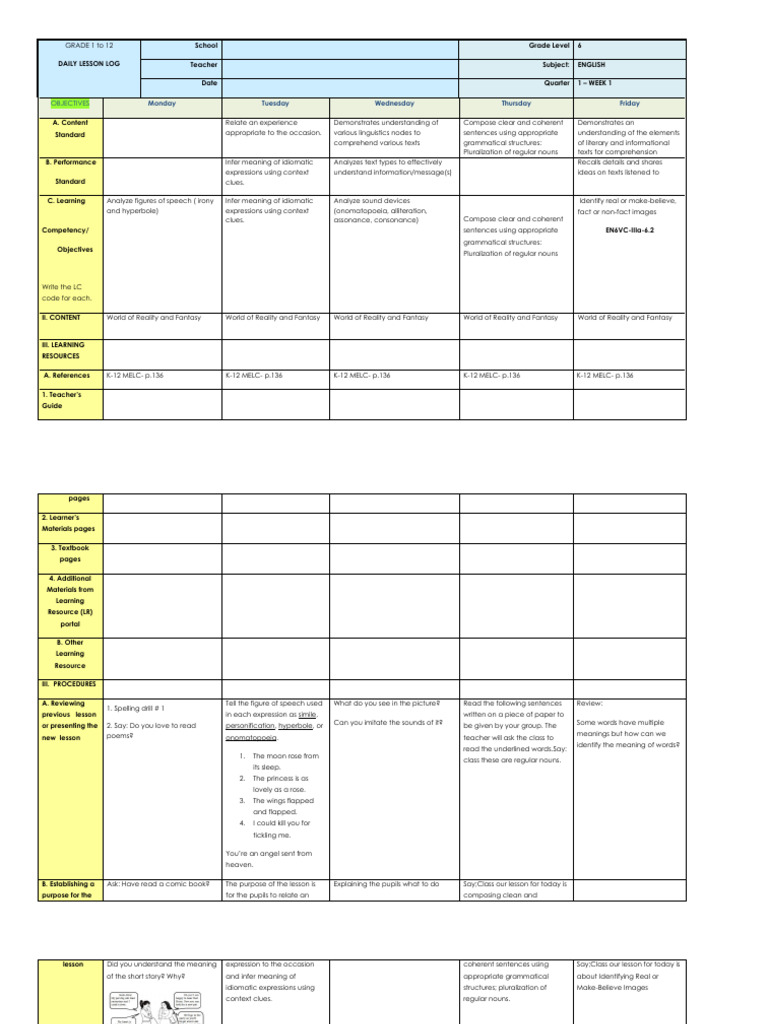 WEEK1 DLL ENGLISH | PDF | Word | Irony