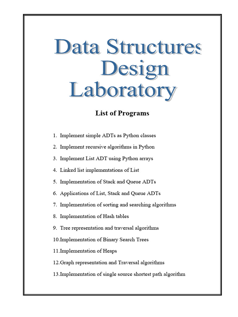 10 - Data Structures Design Lab Manual | PDF 10 - Data Structures Design Lab Manual | PDF