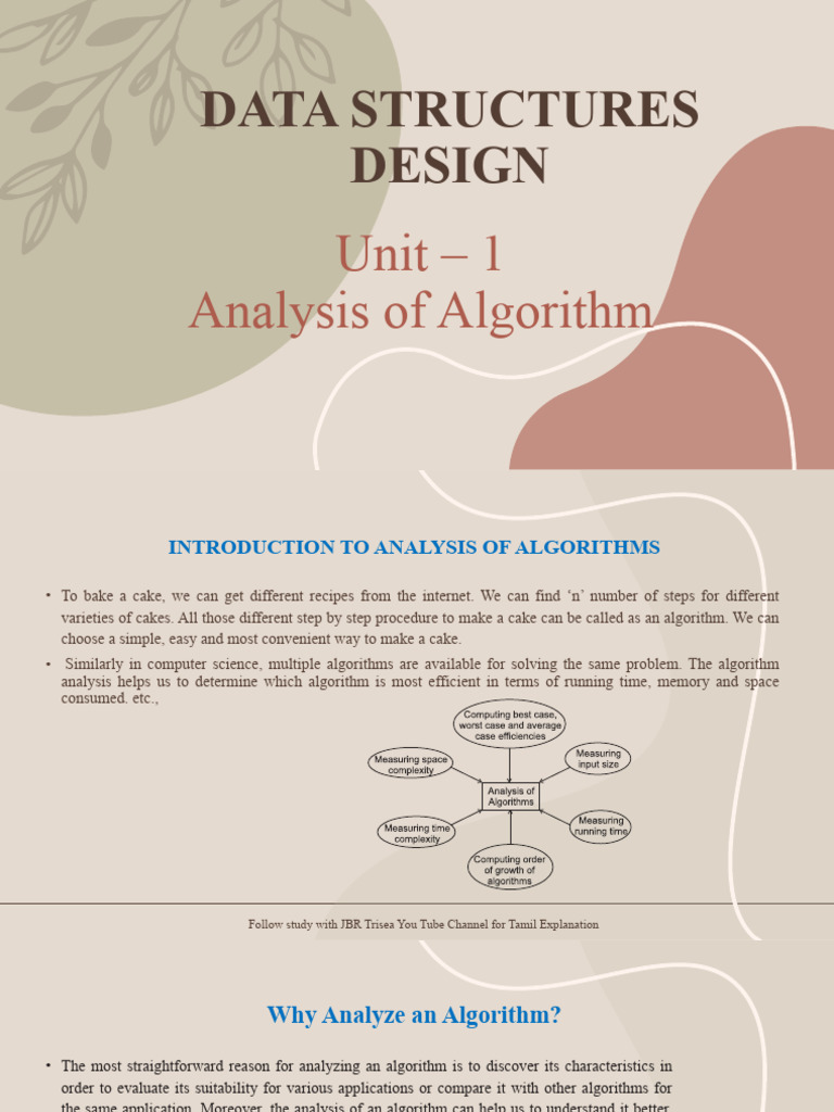 Dsd Unit 1 Analysis Of Algorithm Pdf Time Complexity Algorithms