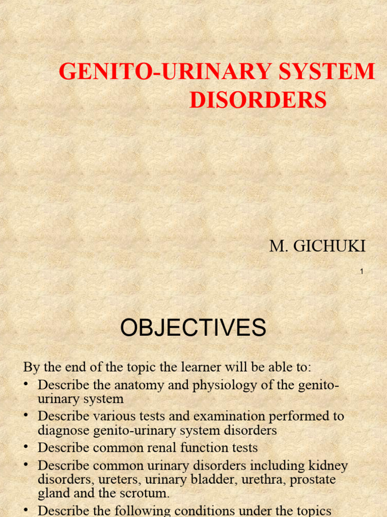 Genitourinary System Disordersnew-1 | PDF