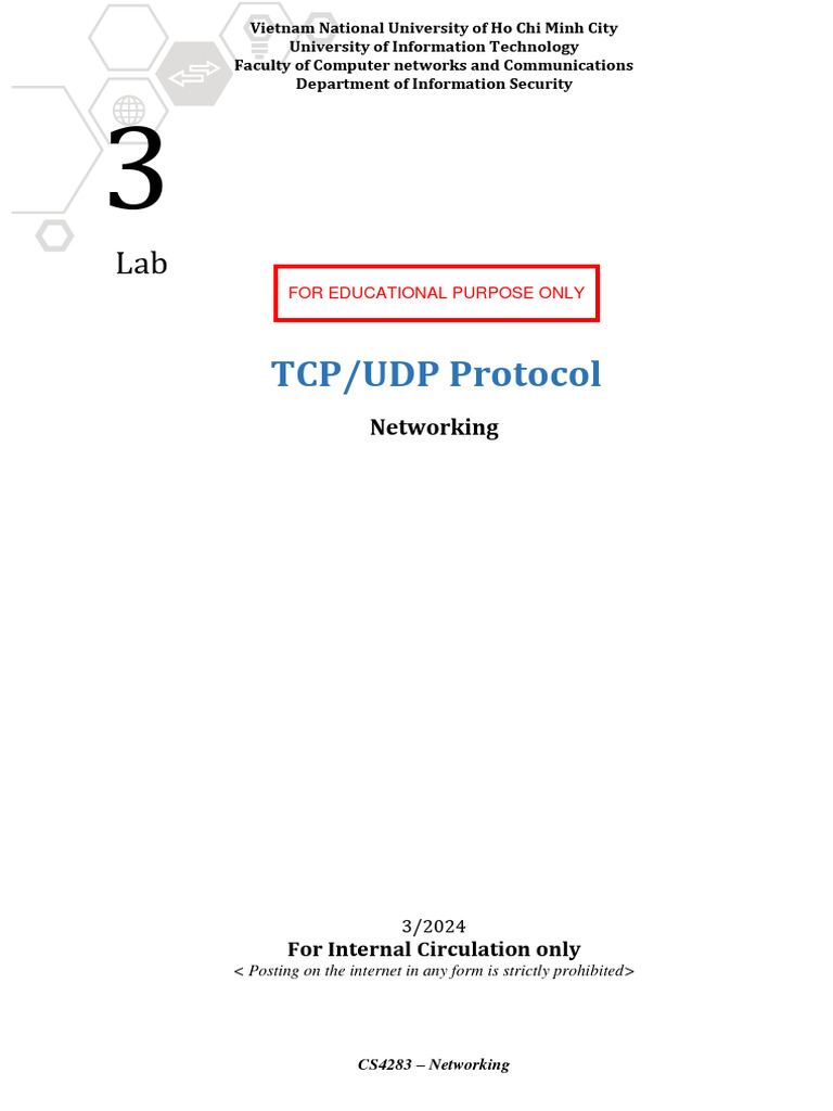 Lab 3 - TCPUDP Protocol | PDF | Transmission Control Protocol | Port (Computer Networking)