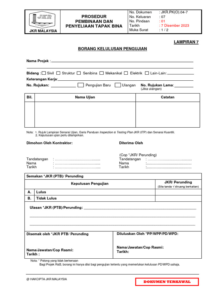 JKR PK (O) 04-7 - K7p1-Rfi | PDF