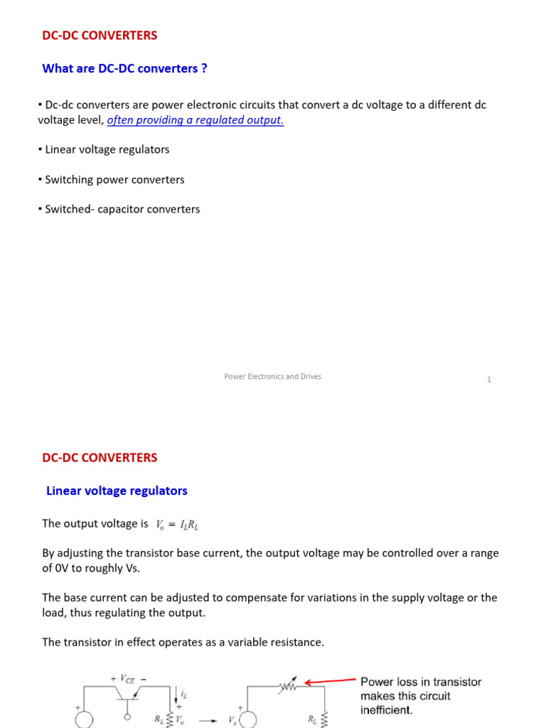 DC To DC Converter (Theory) | PDF | Power Electronics | Power (Physics)