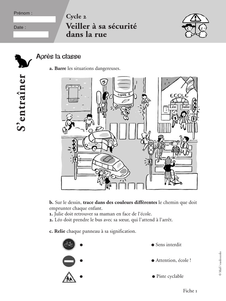 Sécurité Dans La Rue Cycle 2 | PDF
