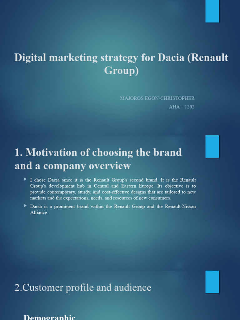 Digital Marketing Strategy For Dacia | PDF