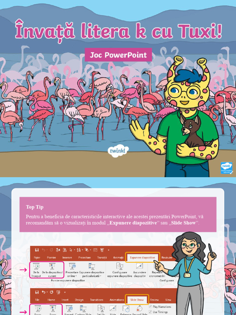 DLC 331 Invata Literele K K Cu Tuxi Joc Powerpoint Ver 1 Ver 2 | PDF