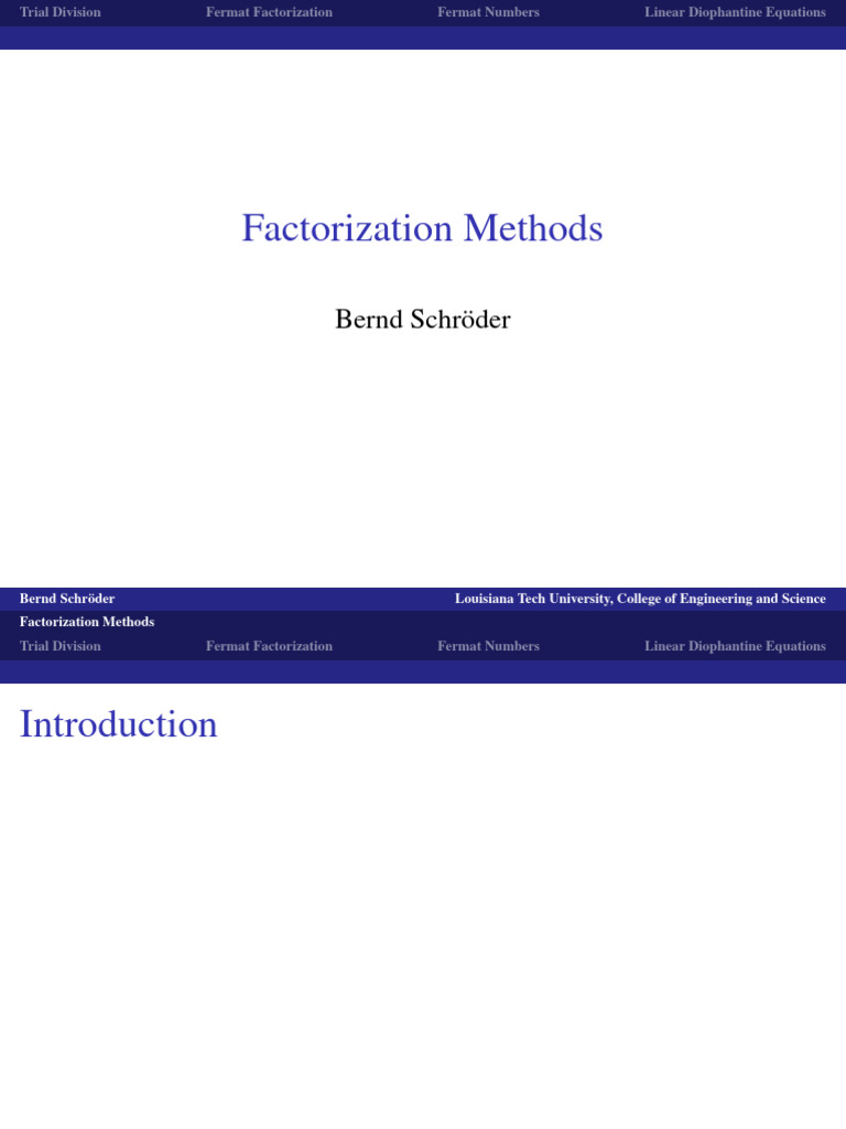 11 Factorization Methods-3 | PDF | Factorization | Prime Number
