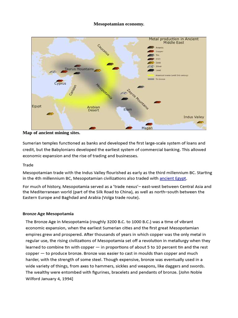 Mesopotamian Economy and Trade Insights | PDF