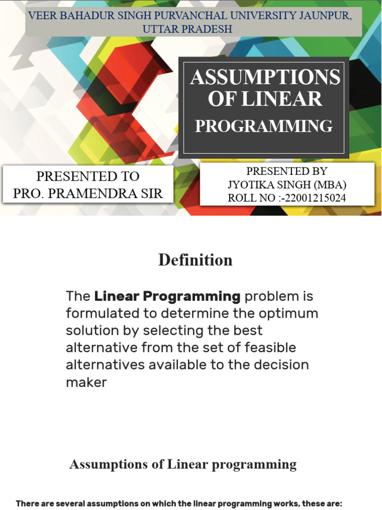 Presentation 1 | PDF | Linear Programming | Mathematical Optimization