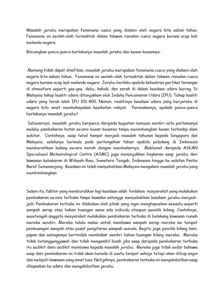 Karangan Jerebu | PDF