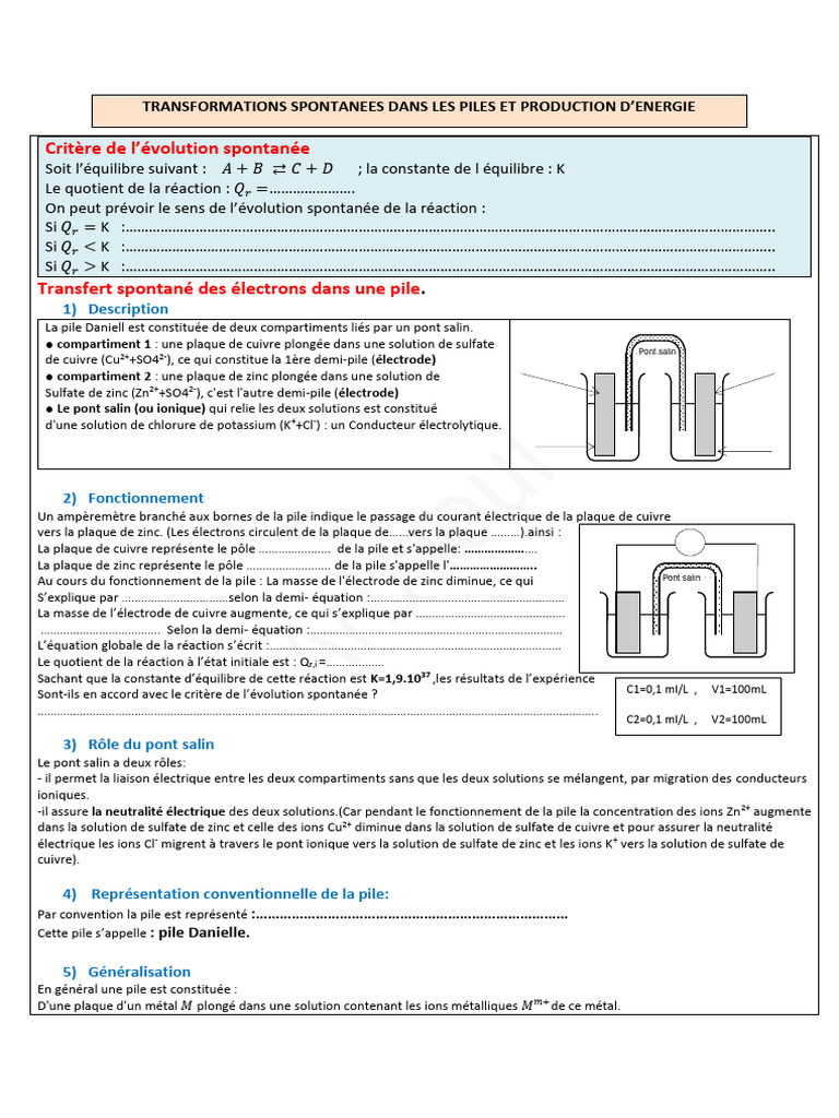 Les PILE D | PDF | Chimie | Sciences physiques