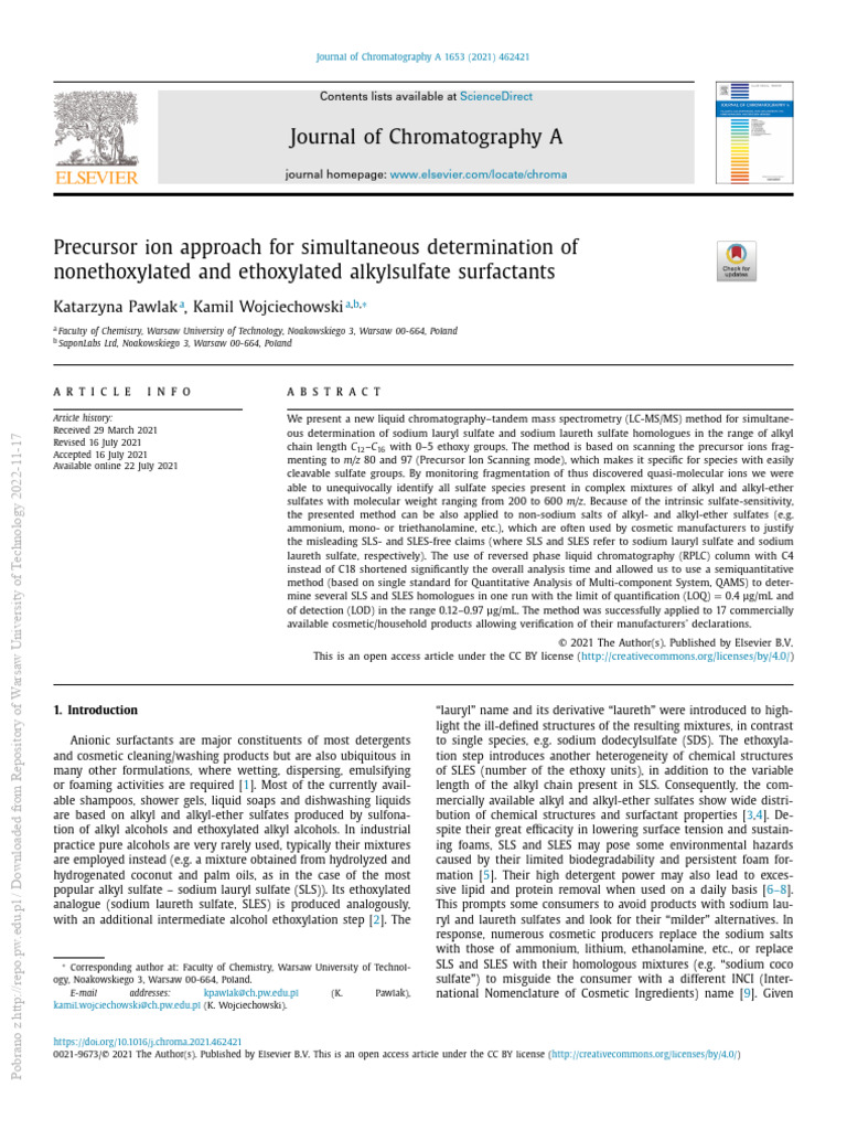 Determining Alkylsulfate Surfactants in Products | PDF | Sodium Dodecyl ...