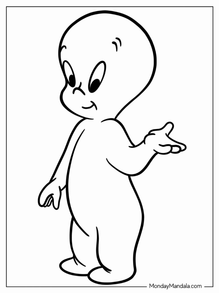 Casper The Friendly Ghost Coloring Page For Preschoolers | PDF
