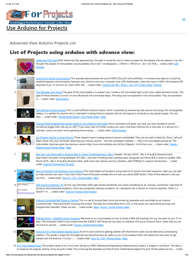 Advanced View Arduino Projects List - Use Arduino For Projects-3 | PDF Advanced View Arduino Projects List - Use Arduino For Projects-3 | PDF