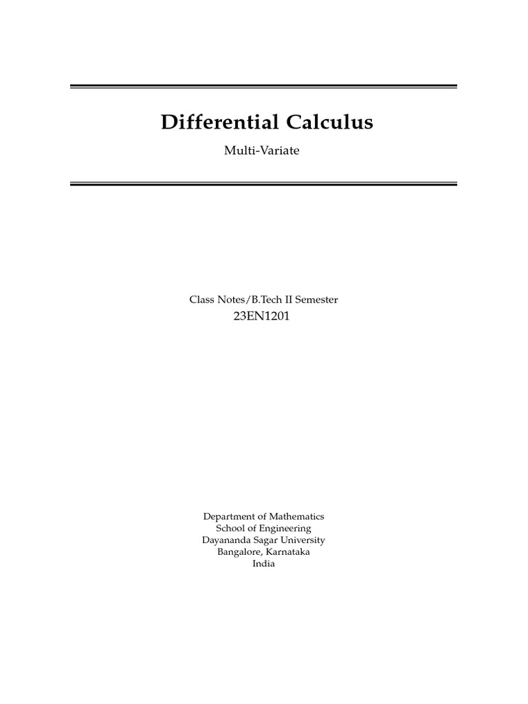 SMC Notes On Unit-I | PDF | Function (Mathematics) | Derivative