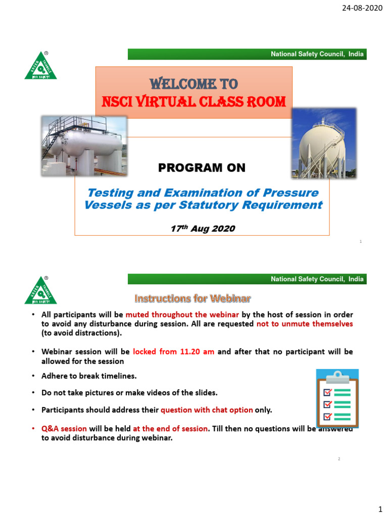 NSC PPT Pressure Vessels | PDF | Nondestructive Testing | Valve