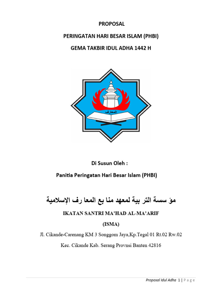 Proposal Peringatan Idul Adha 2021 | PDF