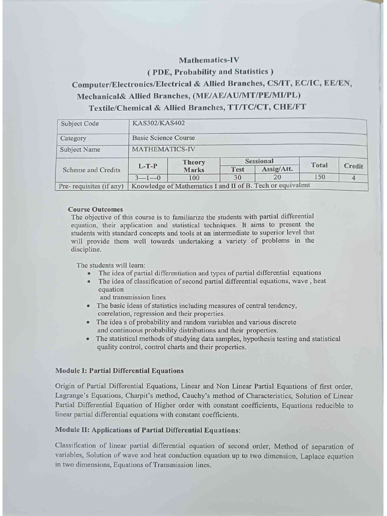 Maths 4 M4 Unit 1 | PDF