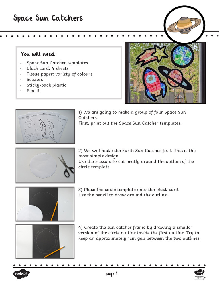 Space Sun Catcher Craft Templates | PDF | Planets | Sun