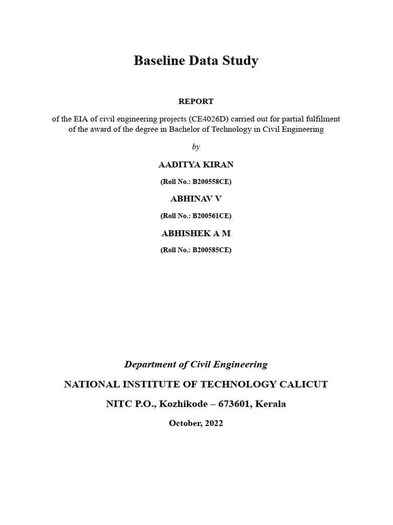 EIA Baseline Report | PDF | Noise | Rain