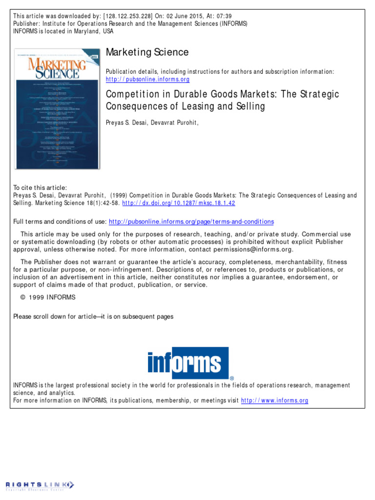 Competition in Durable Goods Markets: The Strategic Consequences of ...