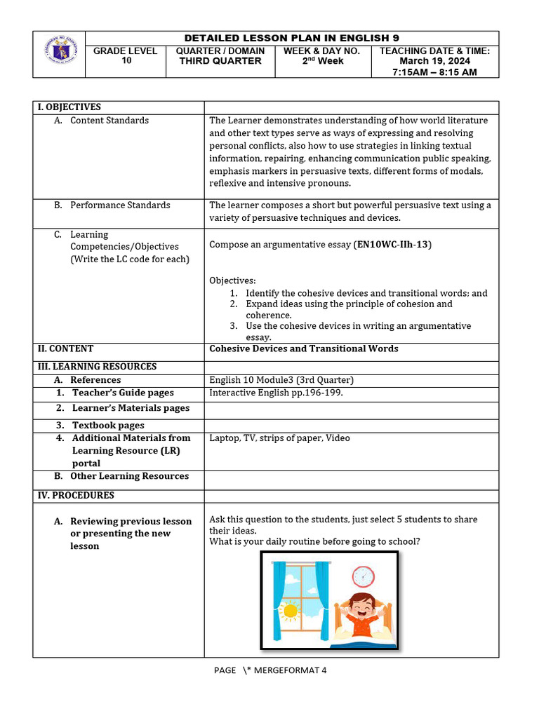 DLL Cot3 | Download Free PDF | Learning | Lesson Plan
