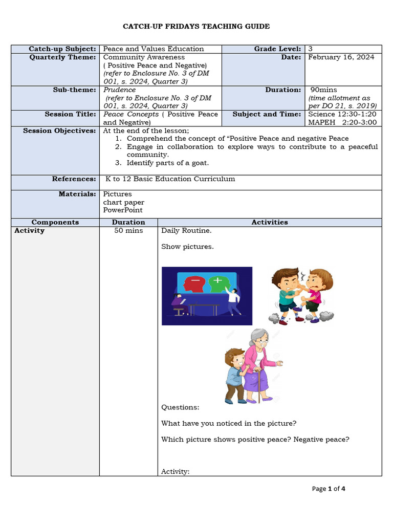 Teaching Guide Catchup Week 3 | PDF | Behavior Modification | Learning