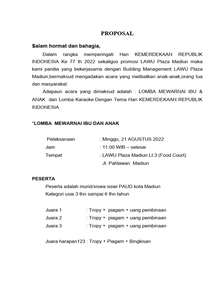 Proposal Busana Batik Okt 2017 | PDF