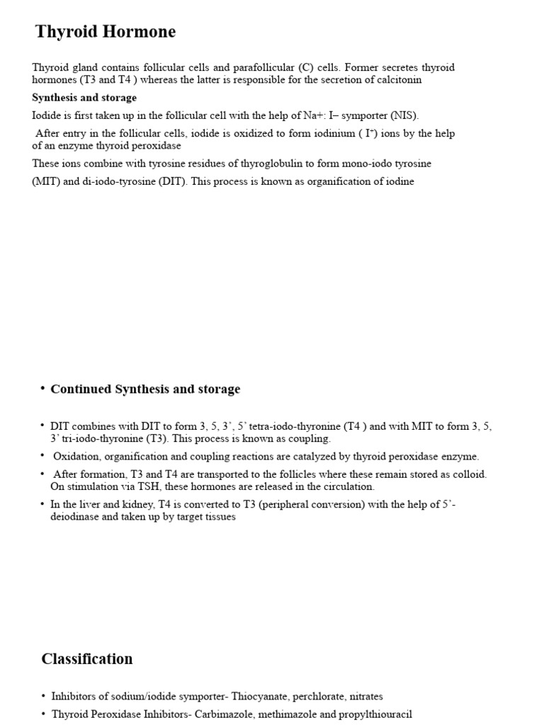 Thyroid Hormone | PDF | Hyperthyroidism | Thyroid