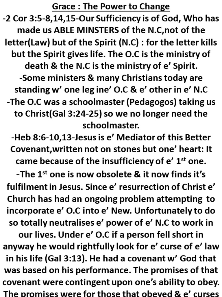 Grace The Power To Change | PDF | Jesus | Grace In Christianity