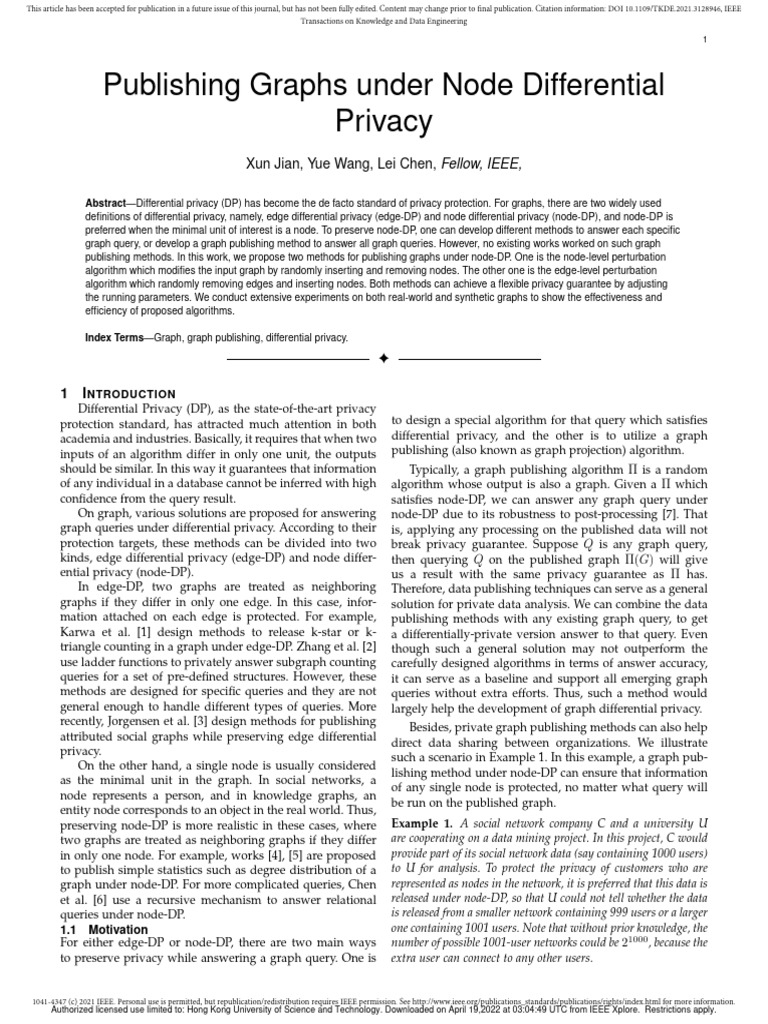 Publishing Graphs Under Node Differential Privacy | PDF | Vertex (Graph ... Publishing Graphs Under Node Differential Privacy | PDF | Vertex (Graph ...