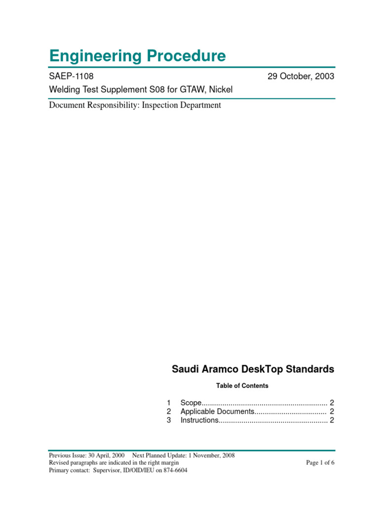 Saep 1108 | PDF | Welding | Construction